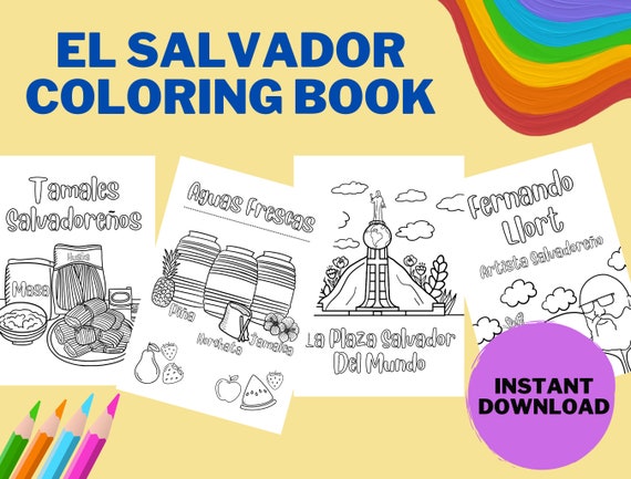 El Salvador Printable Coloring Book / Hispanic Heritage - Etsy