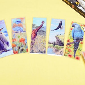Animal Bookmarks, Penguins, Giraffe, Eagle, Parrot, Bluebird, Art ...