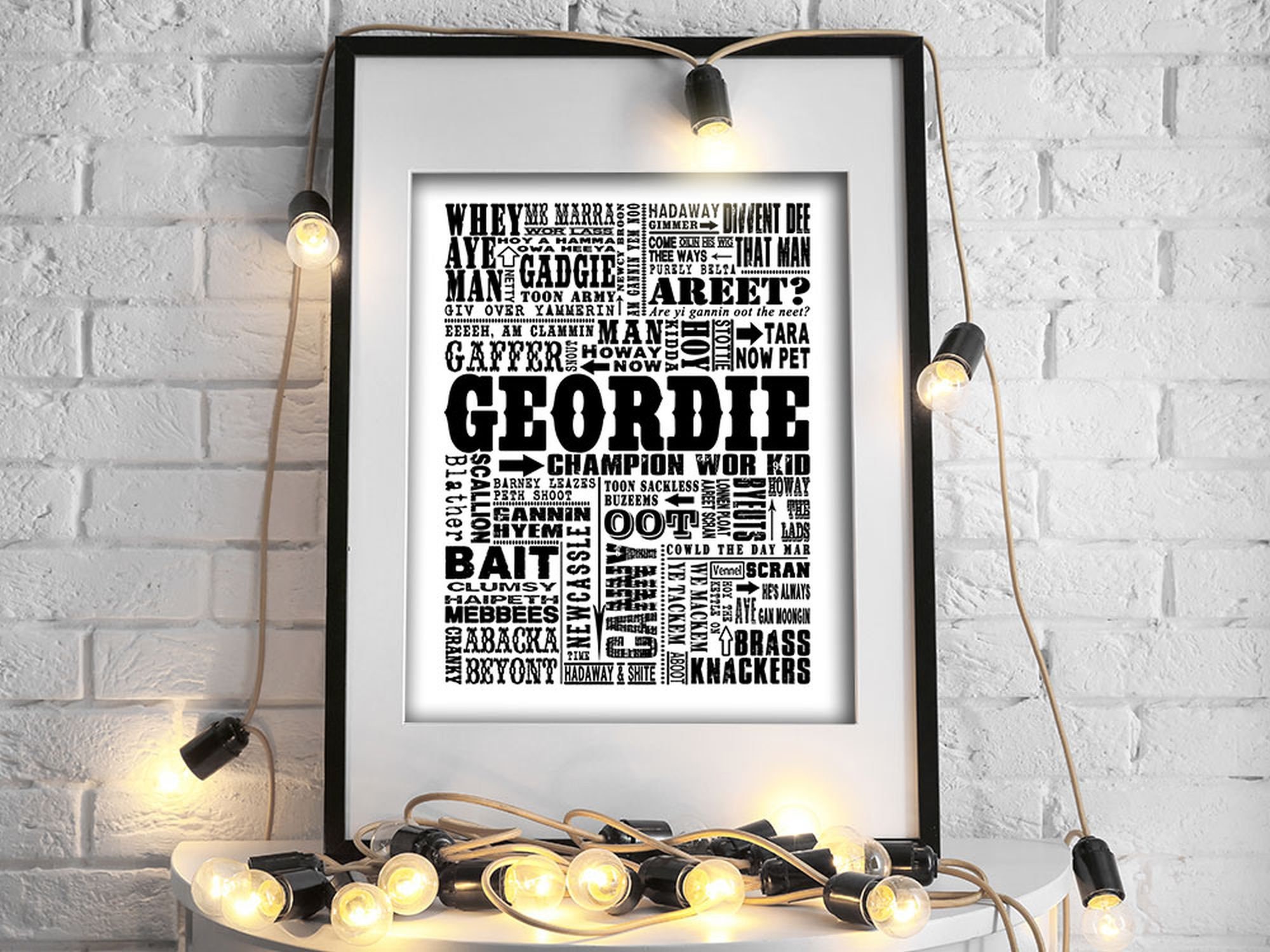 Traditional Geordie Sayings Giclee Print or Canvas, Newcastle Wall Art ...