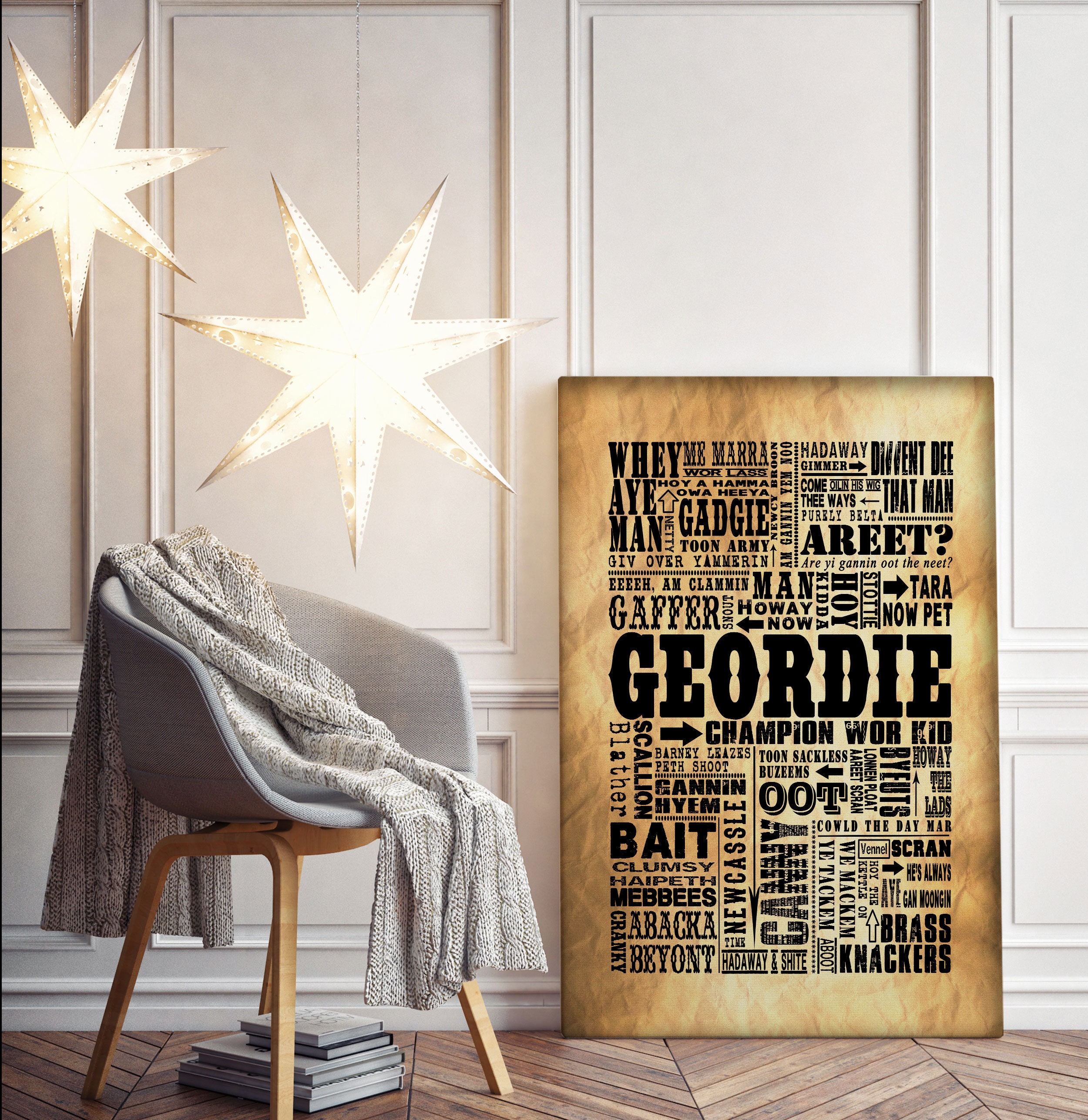 Traditional Geordie Sayings Giclee Print or Canvas, Newcastle Wall Art ...