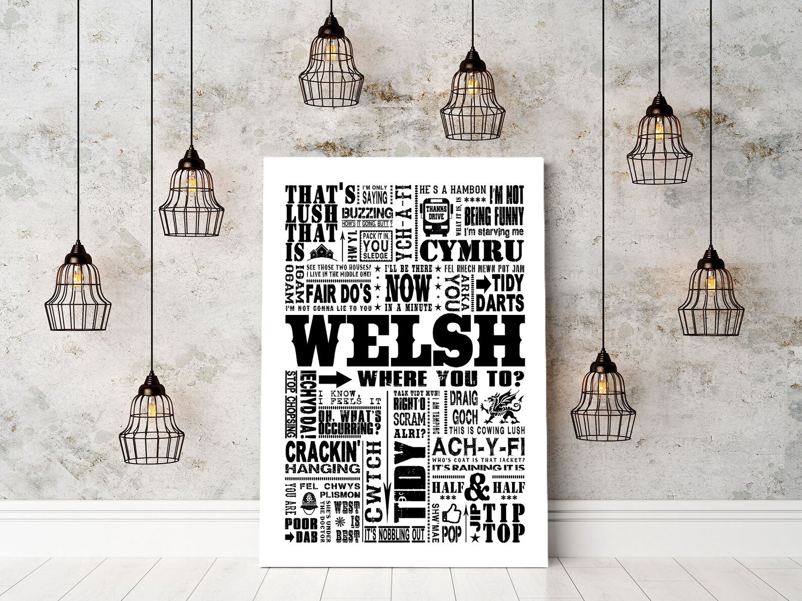 Traditional Funny Welsh Sayings Giclee Print or Canvas | Etsy UK