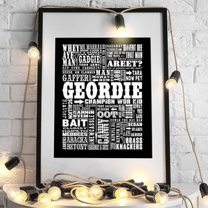 Traditional Geordie Sayings Giclee Print or Canvas, Newcastle Wall Art ...