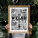 Traditional Funny Welsh Sayings Giclee Print or Canvas - Etsy UK