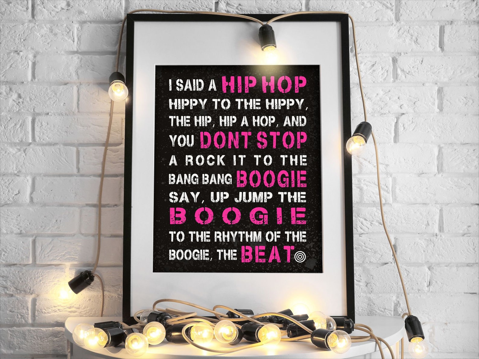 Hip Hop Print Sugar Hill's "rappers Delight" Lyrics Giclee Print ...