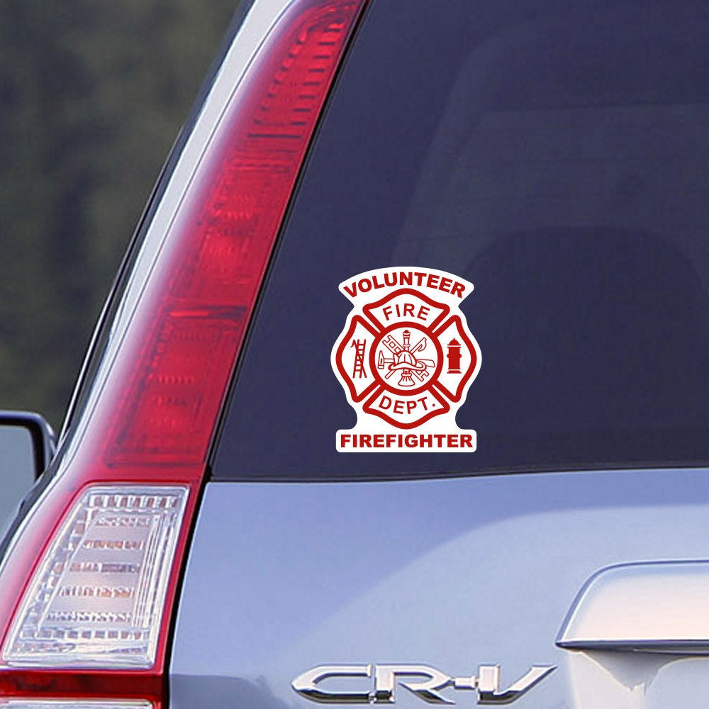 Volunteer Firefighter Car Window Decal Firefighter Decal Car | Etsy