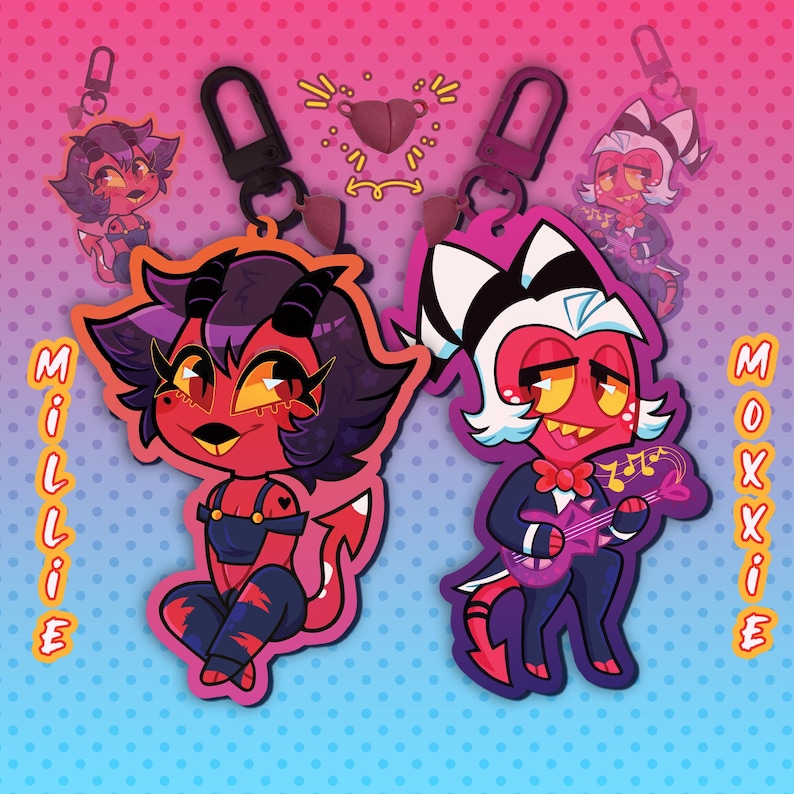 Helluva Boss Blitzo, Stolas, Millie & Moxxi Linking Keychains - Etsy