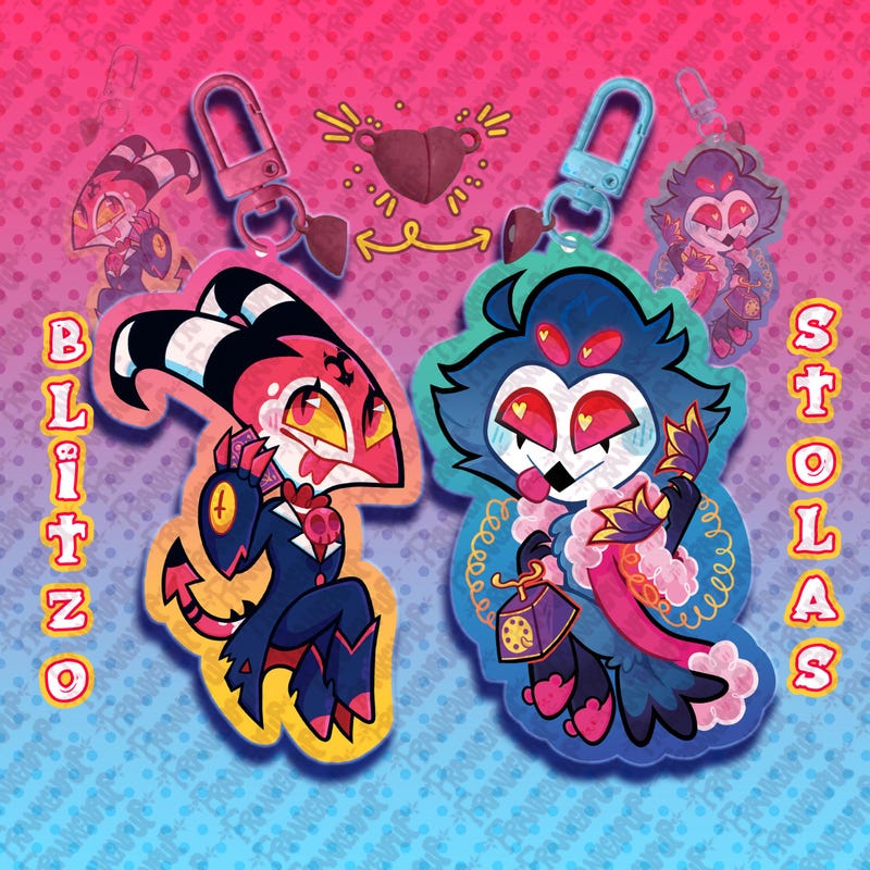 Stolas and Blitzo Keychain - Etsy