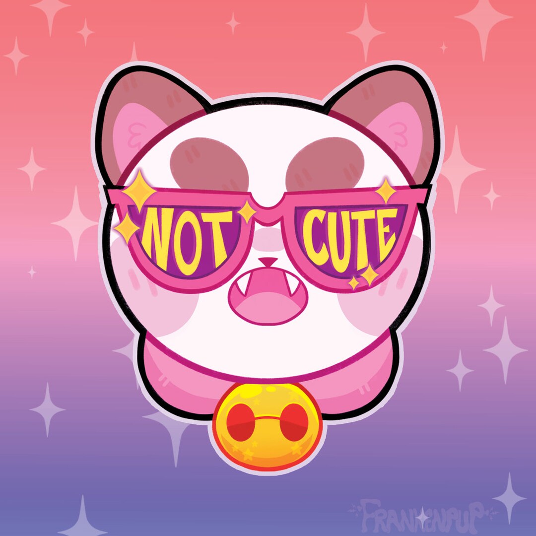 Puppycat, NOT CUTE Vinyl Sticker - Etsy