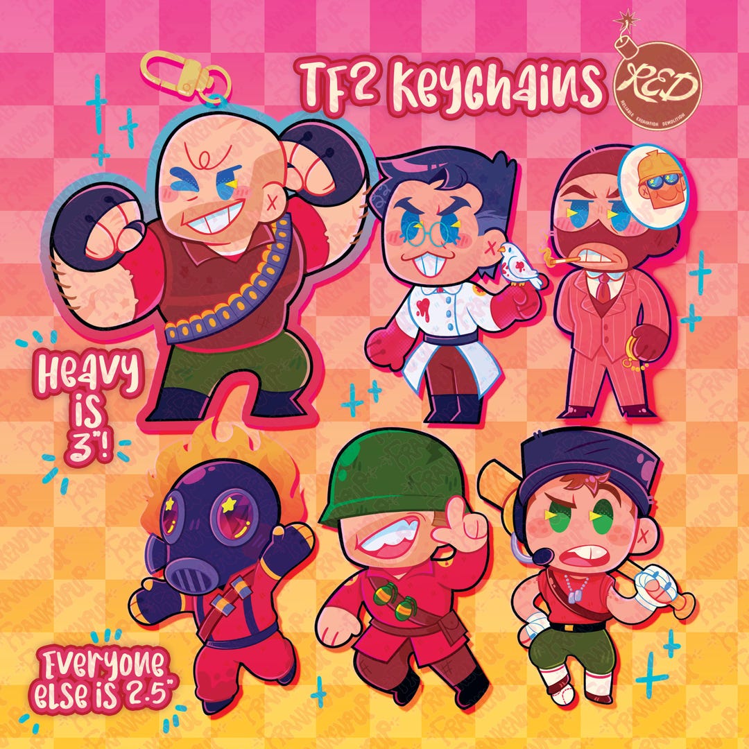 Team Fortress 2 Double Sided Keychains - Etsy