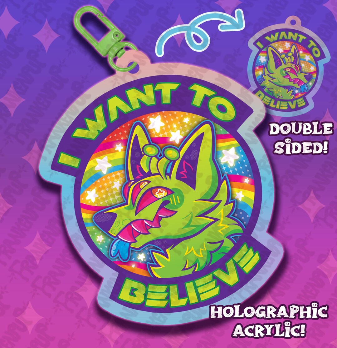 I Want to Believe Alien Doge Keychain - Etsy