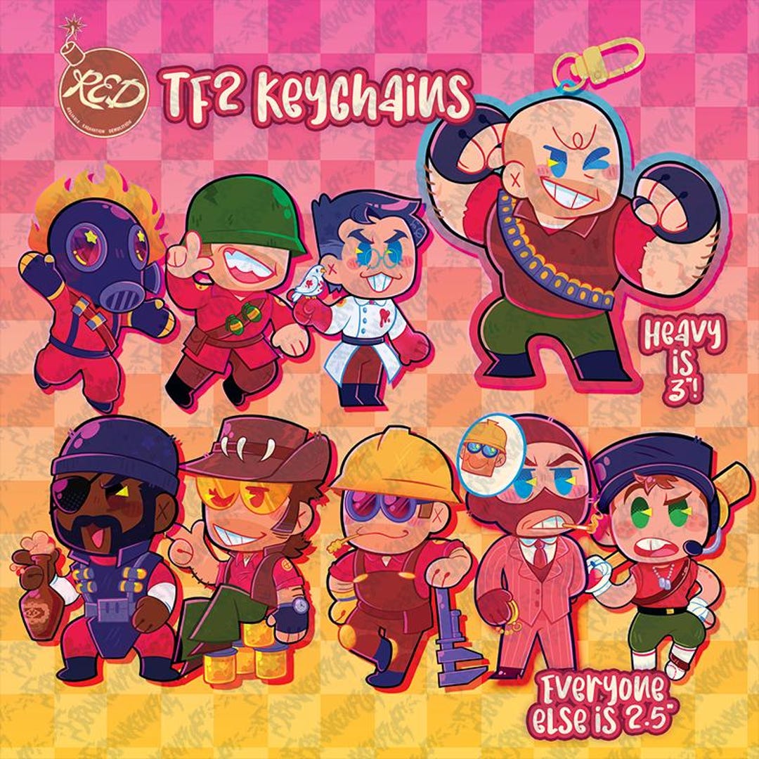 Team Fortress 2 Double Sided Keychains & Stickers - Etsy