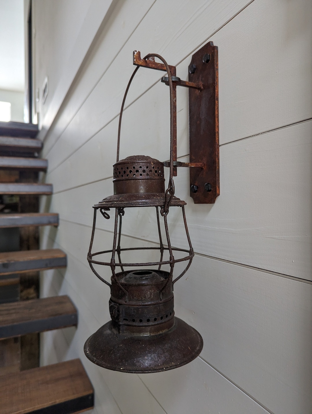 Rustic Steel Lantern Hanging Bracket - Etsy