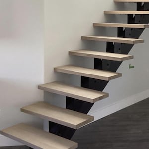 DIY Floating Stair Riser Brackets: Bare Steel, Made in USA - Etsy