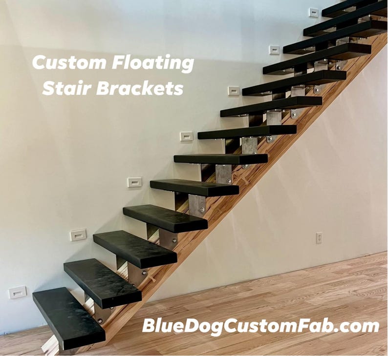 Mono Stringer Stair Brackets: DIY Floating Staircase, USA Made Steel ...