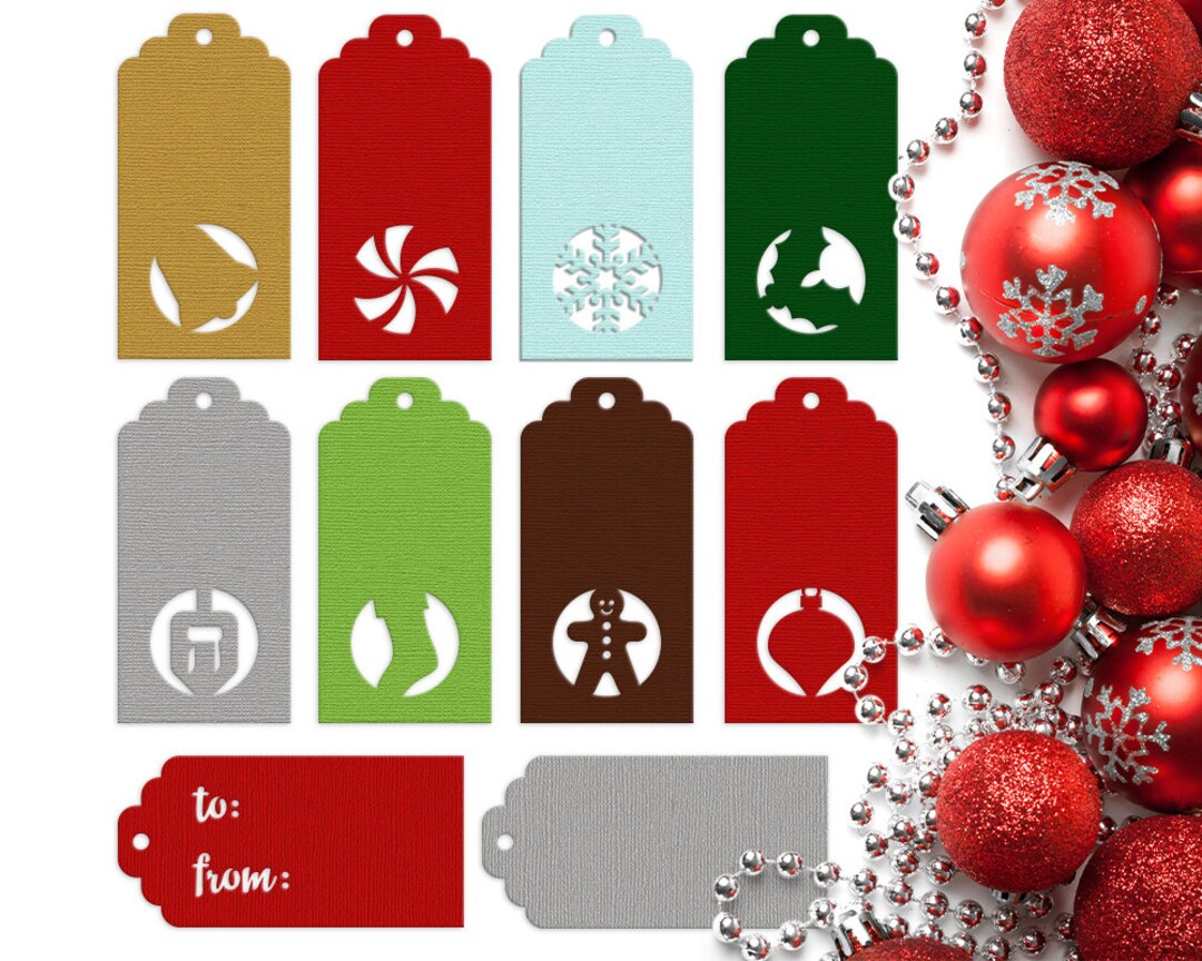 Winter Holiday Gift Tags SVG File Template Set - Etsy