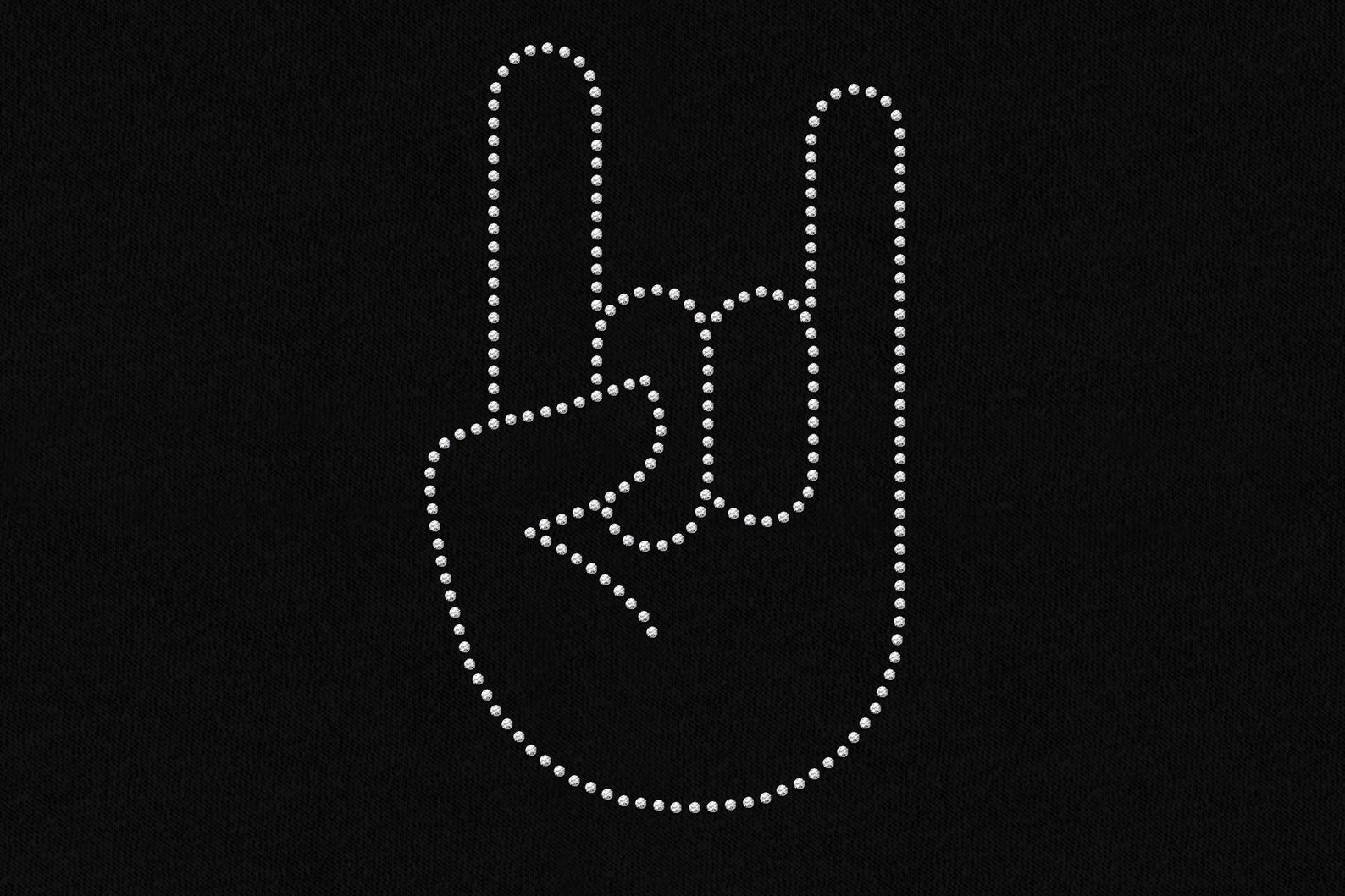 Rhinestone Rock on Hand Gesture SVG File Template - Etsy