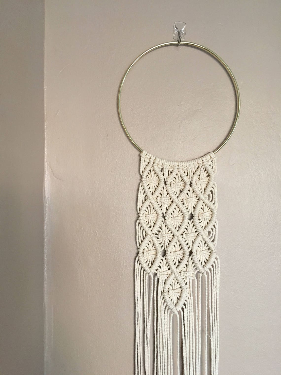 Modern Macrame Wall Hanging Gold Hoop Art Modern Boho - Etsy