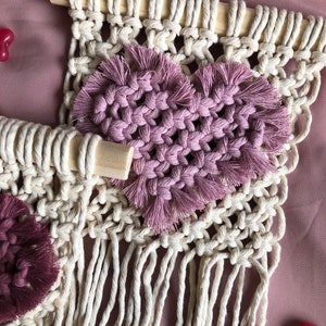 Macrame Valentine Macrame Heart Wall Hanging in Red Berry - Etsy