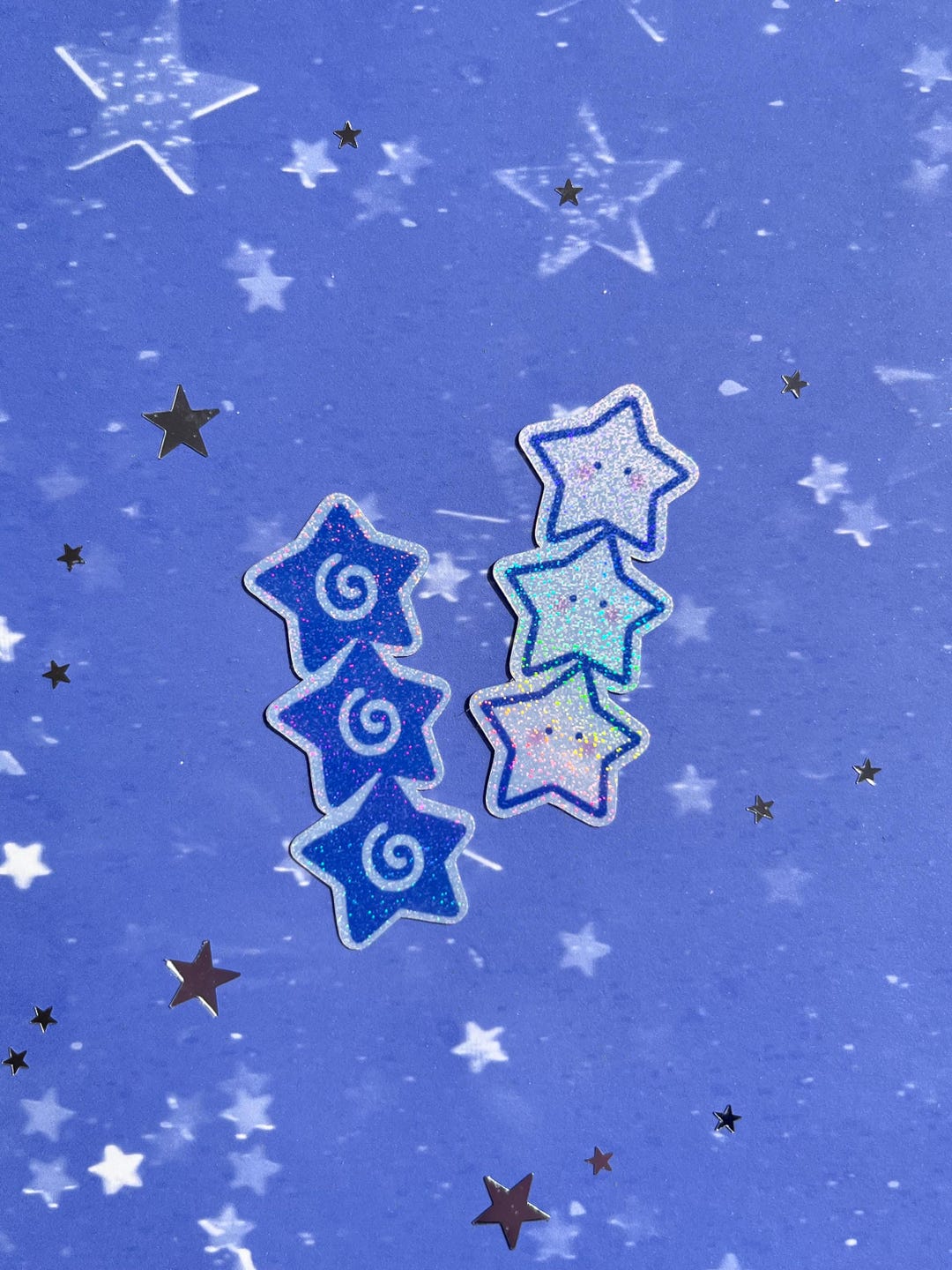 Duo of Holographic Stickers - Star Borders - Etsy