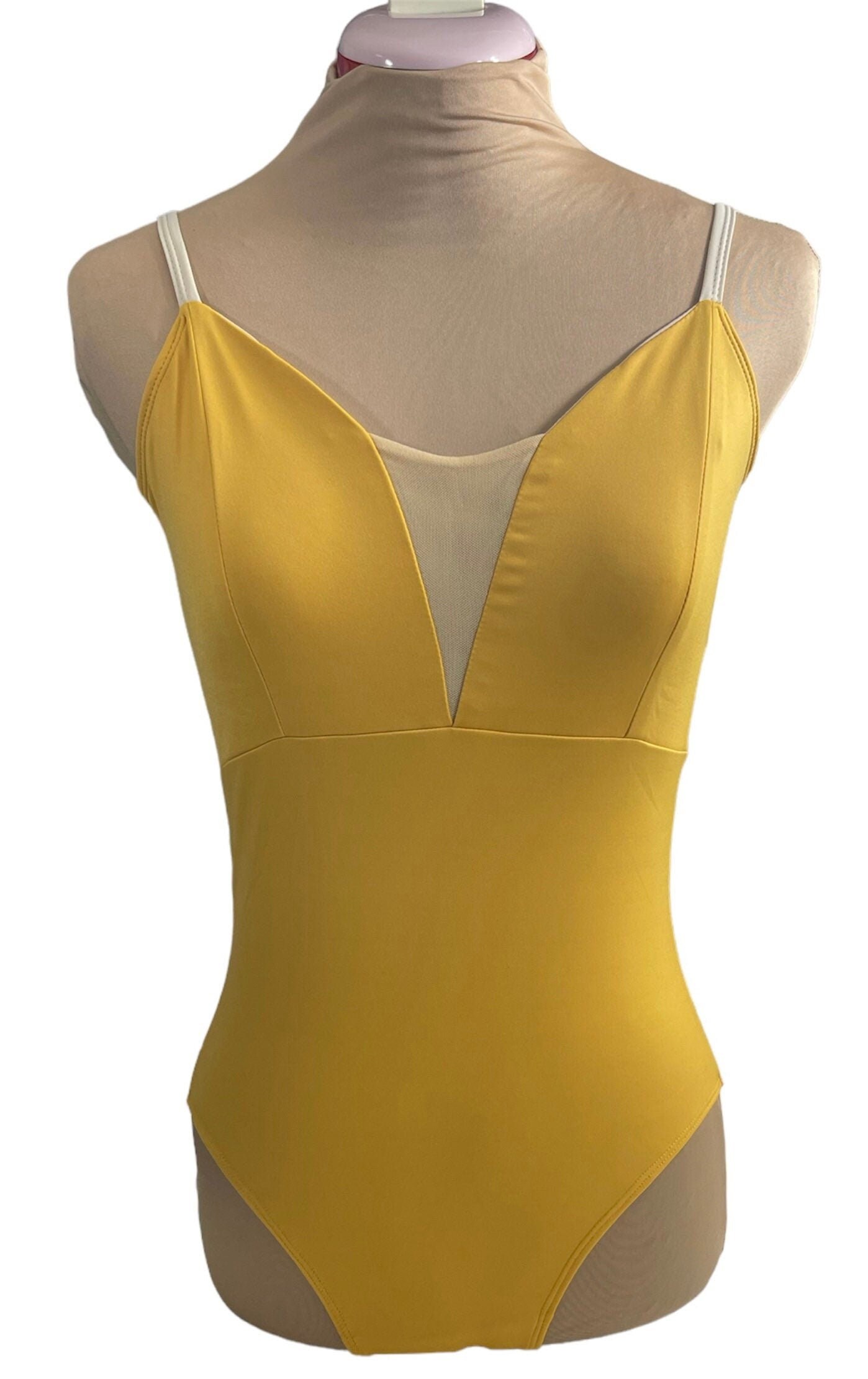 Mustard Leotard With V Shaped Open Back - Etsy