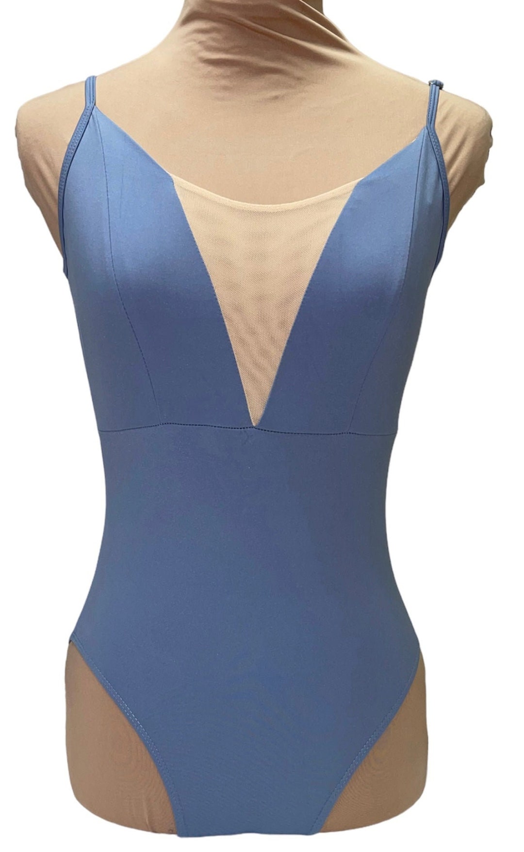 Blue Leotard With Mesh Insert #344-331 - Etsy