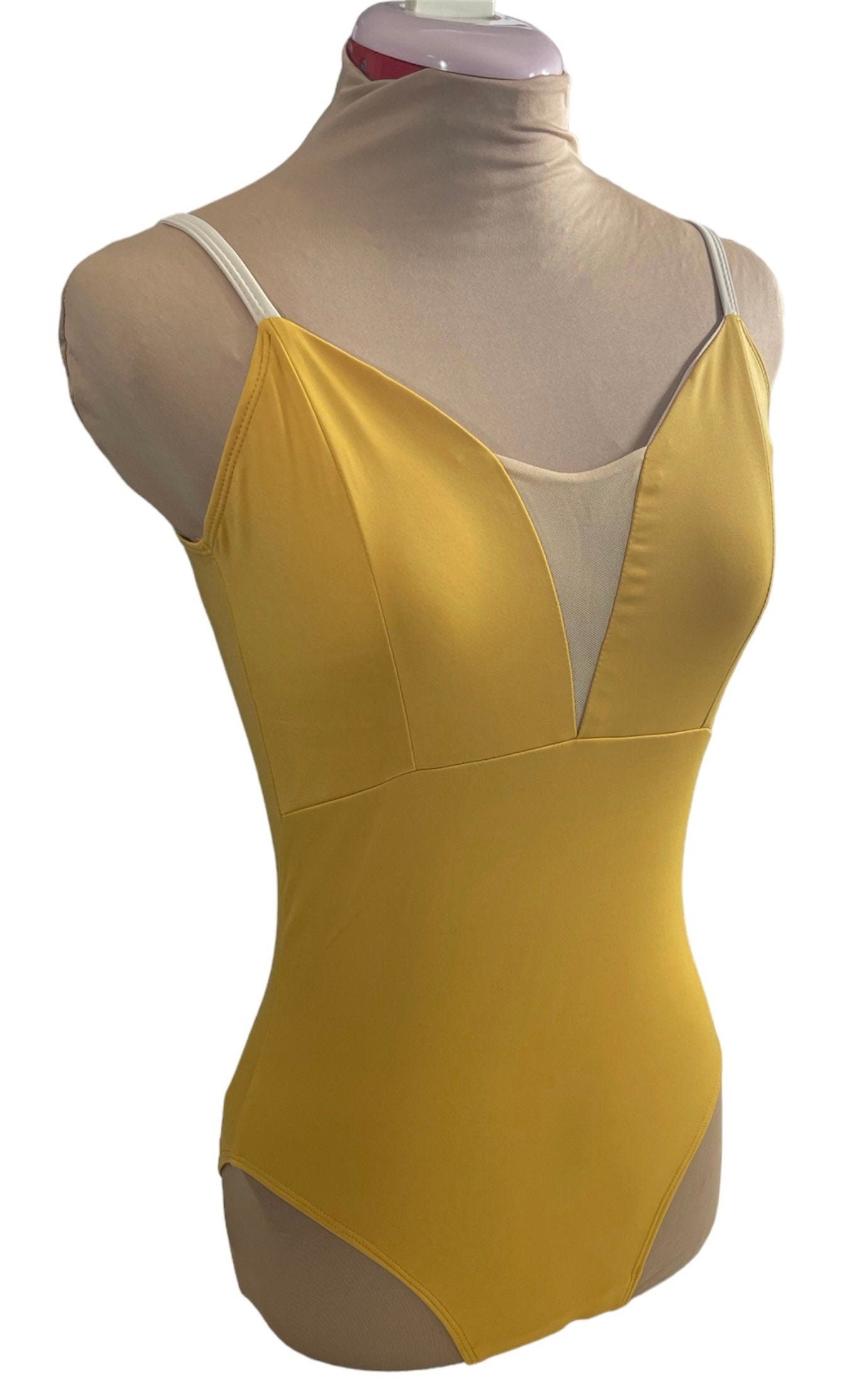 Mustard Leotard With V Shaped Open Back - Etsy