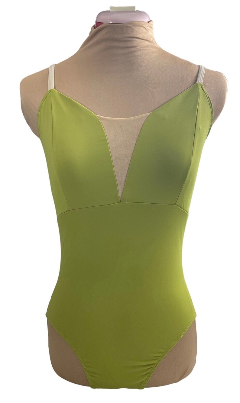 Olive Green Leotard With V Shaped Open Back Etsy