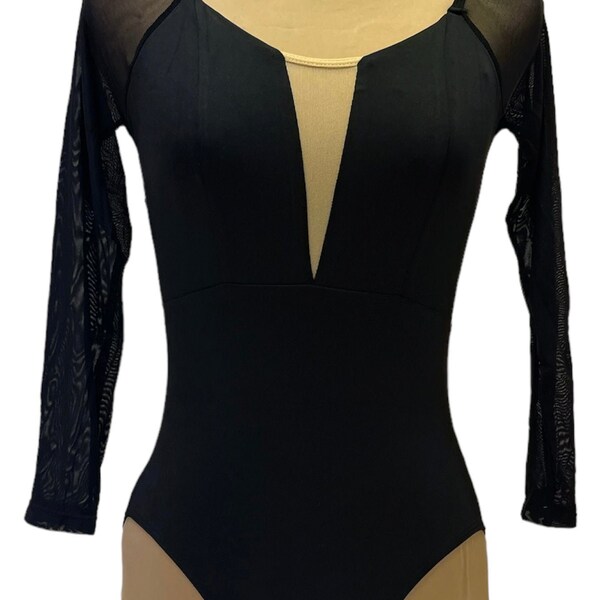 Black Mesh Leotard - Etsy