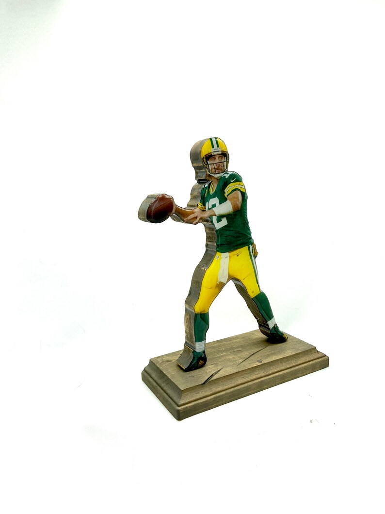 Aaron Rodgers Wooden Sports Collectible Green Bay Packers Figure Statue ...