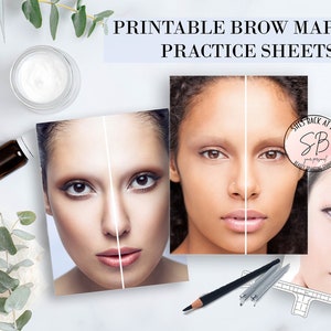 Eyebrow Mapping Practice Sheets, Microblading Pattern Printable ...