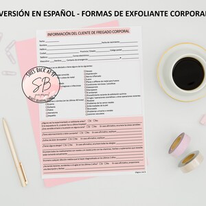 Body Scrub Client Forms, Spanish Version - Body Scrub Consent Form ...