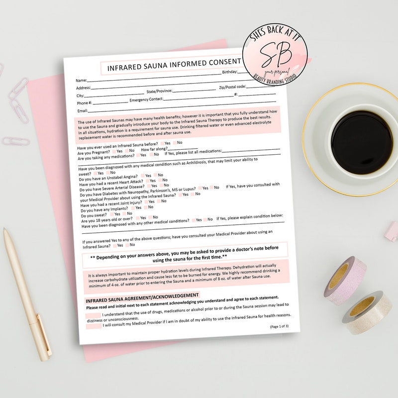 Sauna Consent Form - Etsy