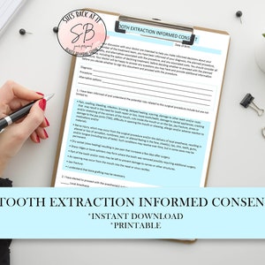 Tooth Extraction Consent Form, Tooth Extraction Informed Consent ...