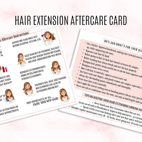 Hair Extensions After Care Instructions Postcard Hair | Etsy