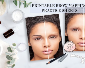 Eyebrow Mapping Practice Sheets Microblading Pattern | Etsy