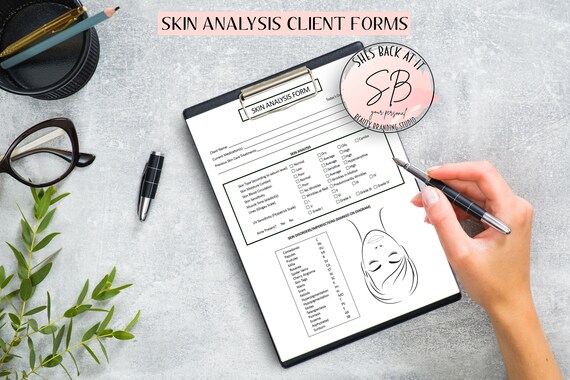 Skin Analysis & Treatment Chart Forms Skin Analysis Form - Etsy