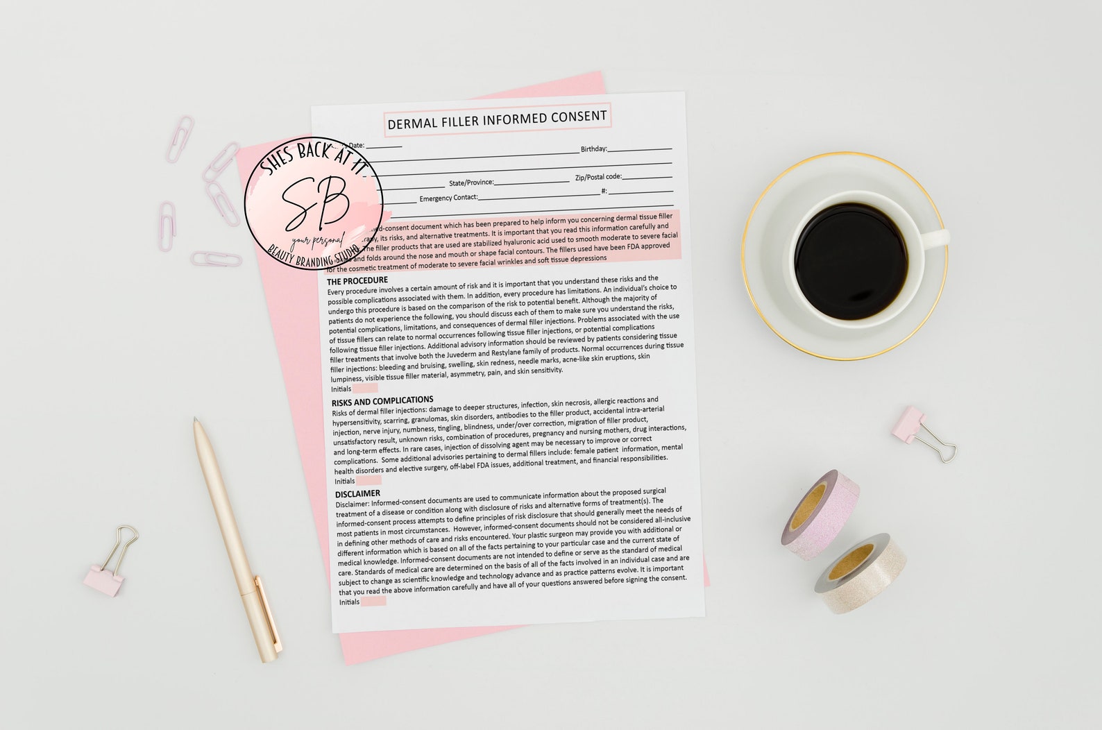 Dermal Filler Consent Form Injectables Consent Forms Dermal | Etsy