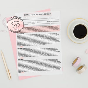 Dermal Filler Consent Form, Injectables Consent Forms Dermal Filler Pre ...