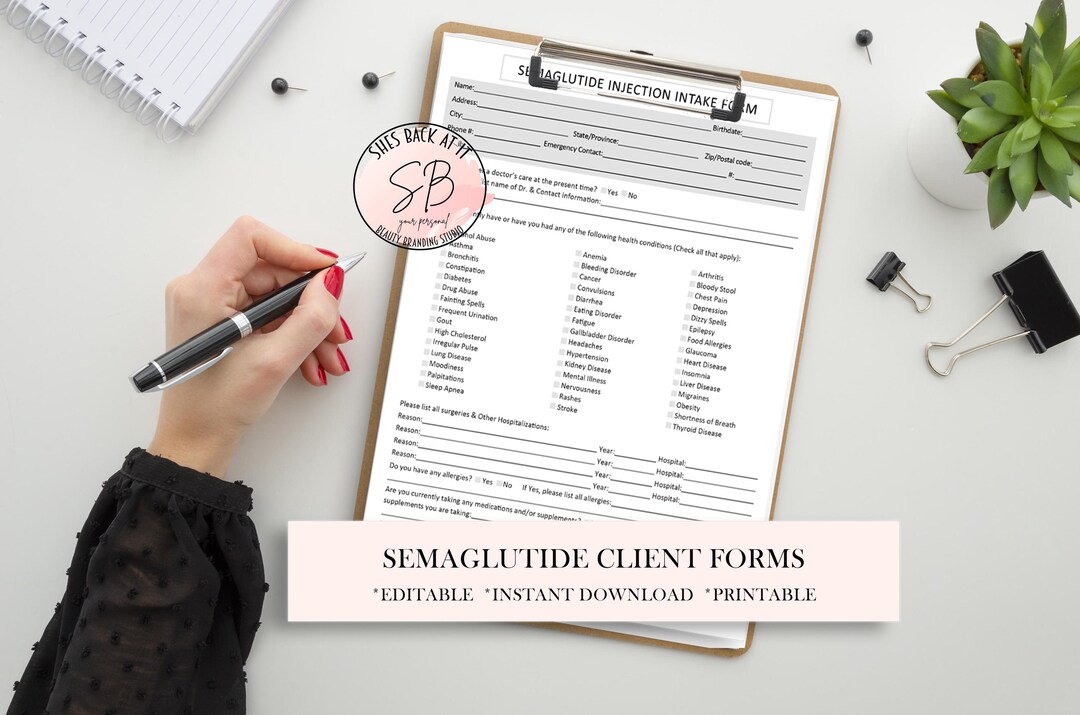 Semaglutide Injection Intake Form, Skinny Shot Consent Form, Weight ...