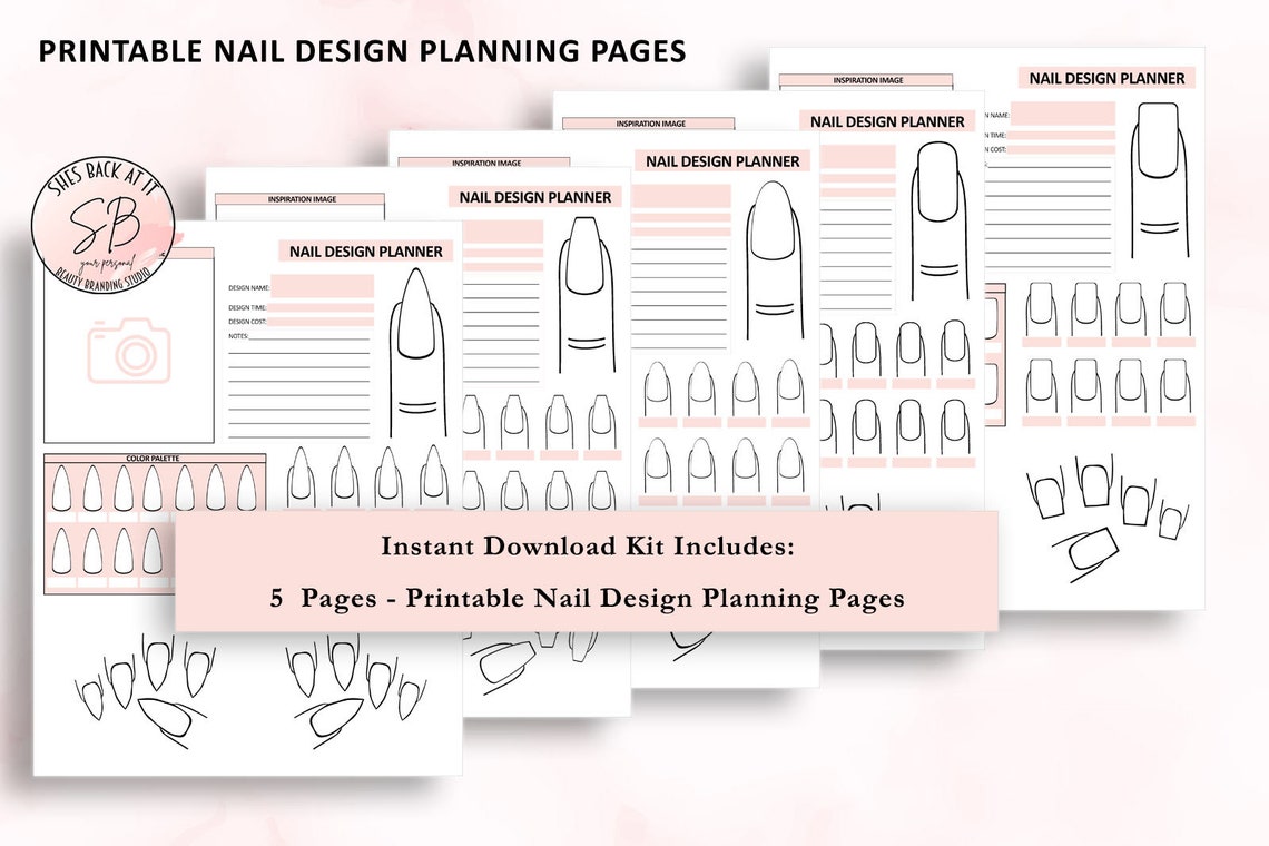 Nail Tech Planner Nail Design Planning Pages Custom Nail - Etsy