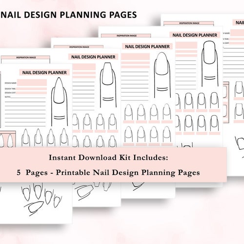 Nail Tech Planner Nail Design Planning Pages Custom Nail - Etsy