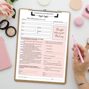 Eyelash Extension Patch Test Form, Eyelash Extension Form, Client ...