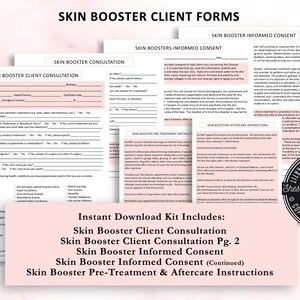Skin Booster Consultation Form, Injectables Consent Form, Skin Booster ...