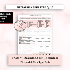Fitzpatrick Skin Type Quiz Template, Medspa Skin Assessment, Aesthetic ...