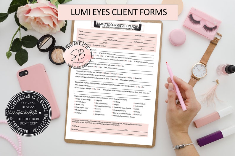 Lumi Eye Consent Form, Lumi Eye by Dermaren Consent Form, Esthetician ...