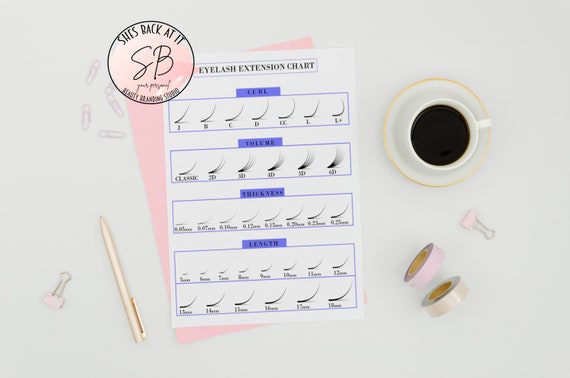 Eyelash Extension Curl Guide Lash Extension Chart Style - Etsy