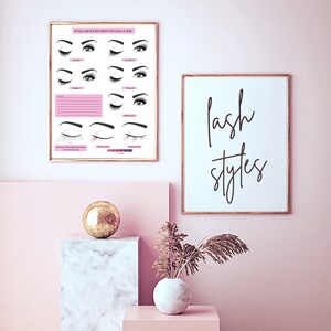 Eyelash Extension Style Guide, Lash Extension Guide, Printable, Eyelash ...