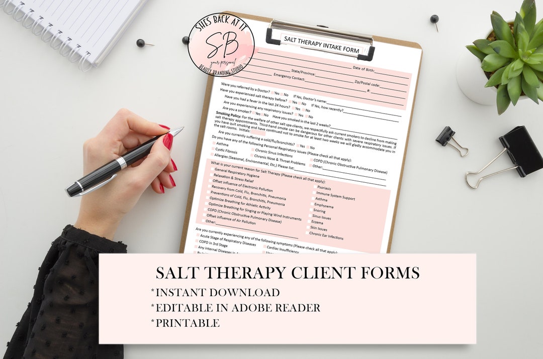 Salt Therapy Intake Form, Halotherapy Consent Form, Salt Therapy ...