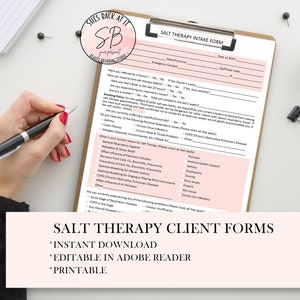 Salt Therapy Intake Form, Halotherapy Consent Form, Salt Therapy ...