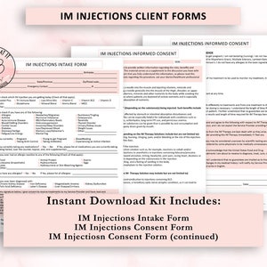 IM Injection Consent Form, IM Injection Client Forms, IM Therapy ...